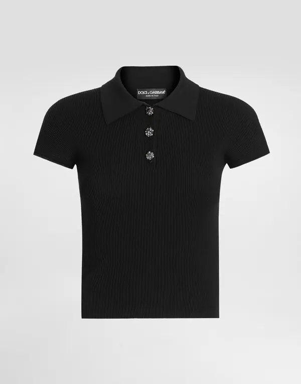 Dolce & Gabbana Ribbed Polo Sweater