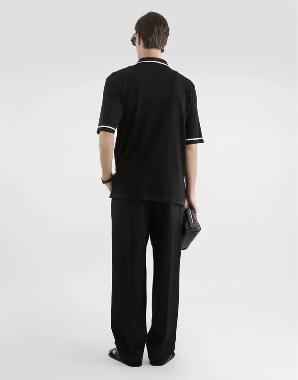 Dolce & Gabbana Wool Gabardine Trousers - Black