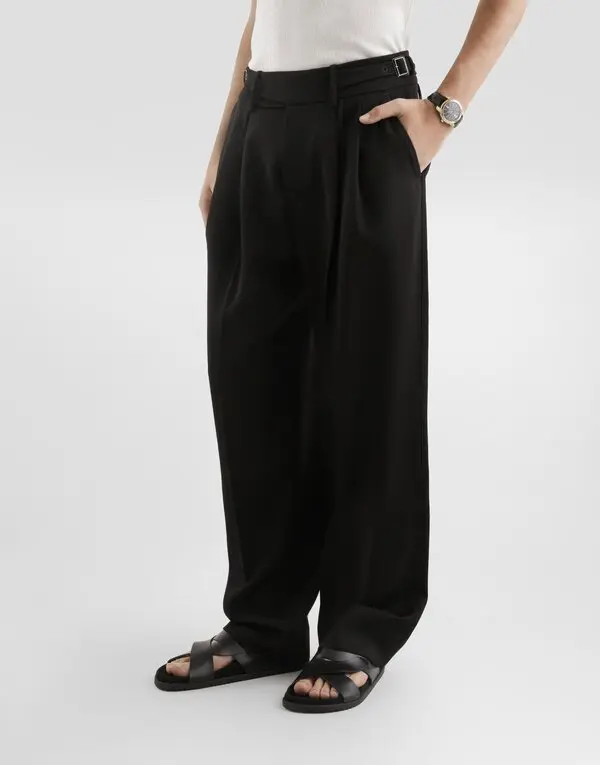 Dolce & Gabbana Wool Gabardine Trousers - Black