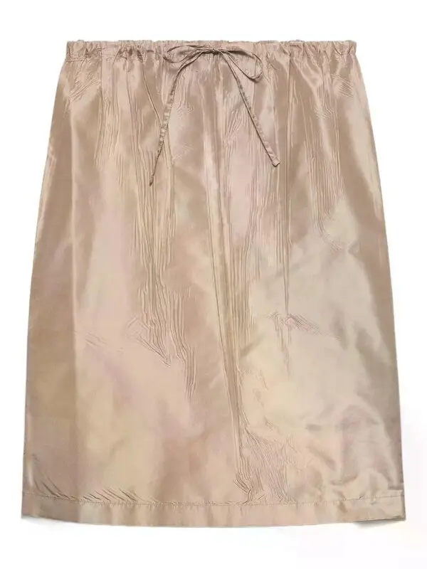 Prada Pencil Midi Skirt With Drawstring - Neutrals