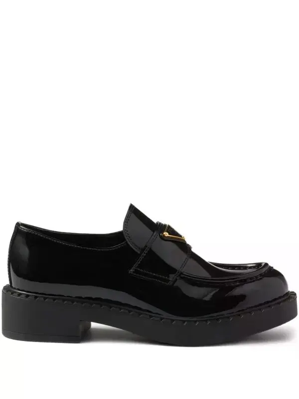 Prada Patent-finish Leather Loafers