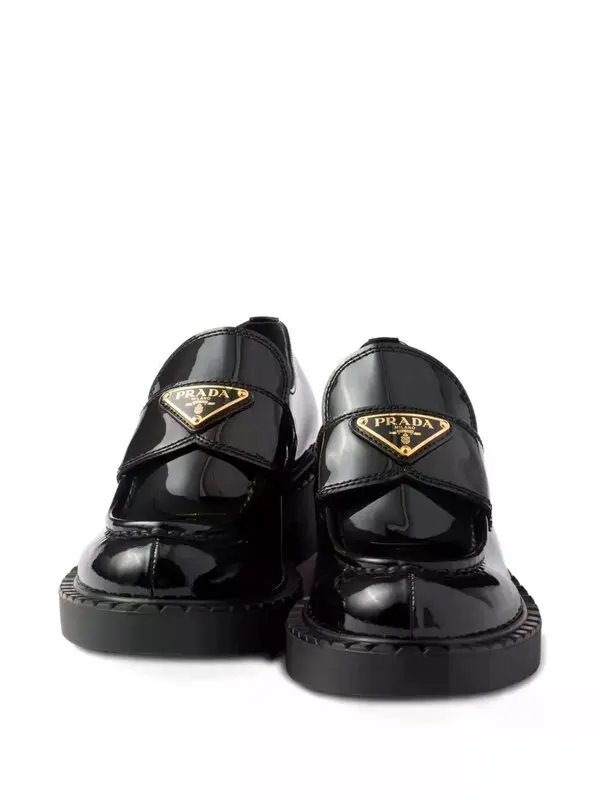 Prada Patent-finish Leather Loafers