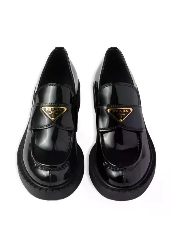 Prada Patent-finish Leather Loafers