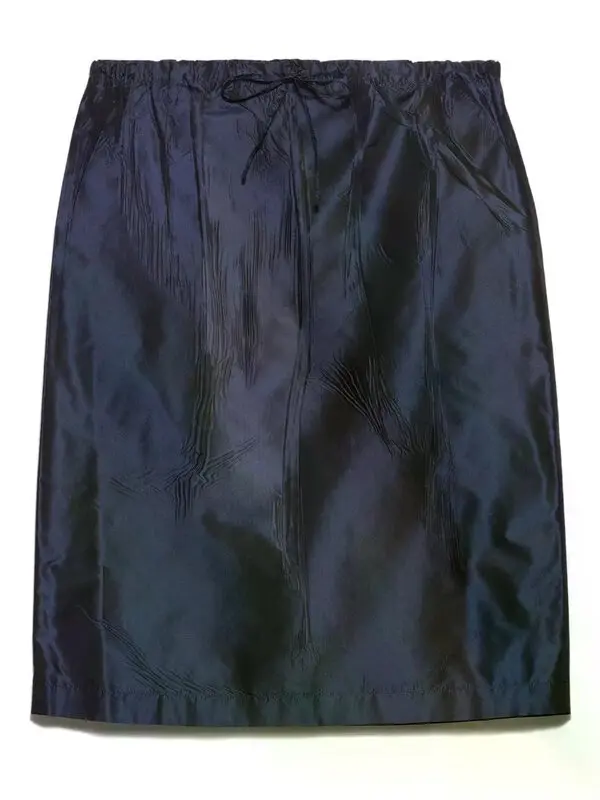 Prada Drawstring Midi Pencil Skirt - Blue