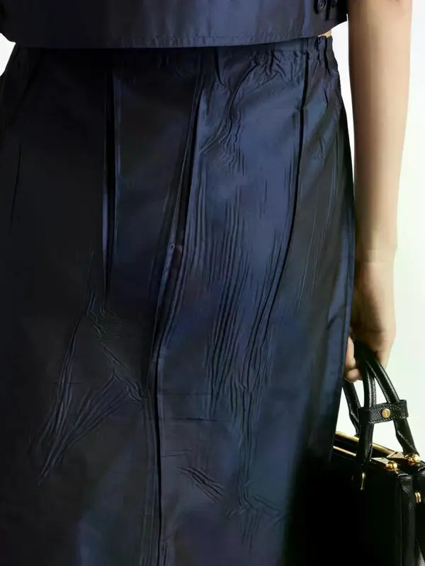 Prada Drawstring Midi Pencil Skirt - Blue