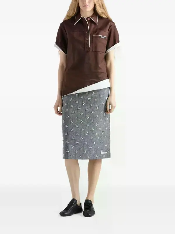 Prada Patch-pocket Raw-cut Polo Top