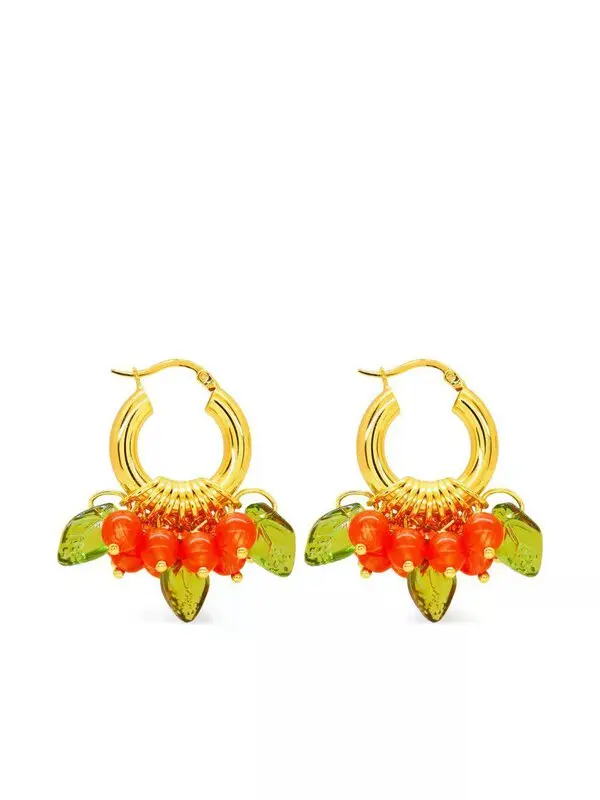 ANNELE Lingonberry Beret Earrings - Gold