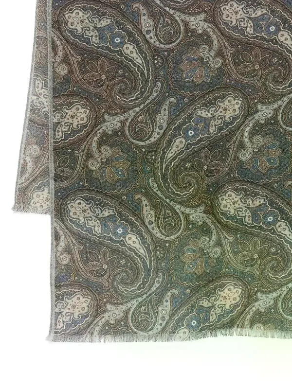 DELL'OGLIO Paisley Fringed Scarf
