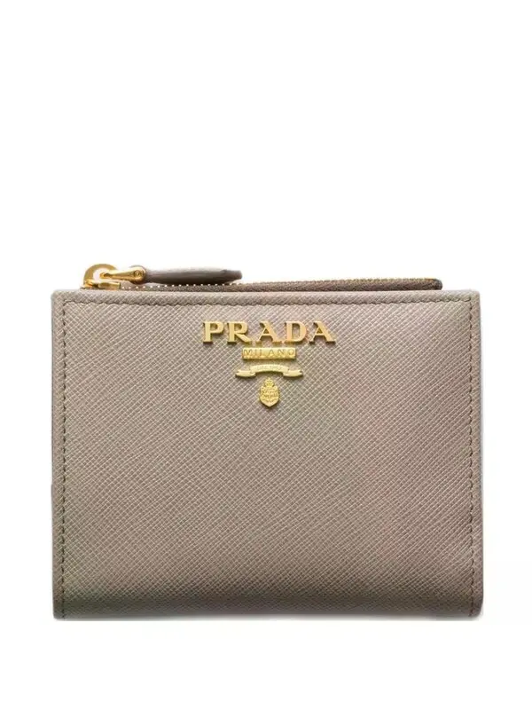 Prada Small Saffiano Leather Wallet - Grey