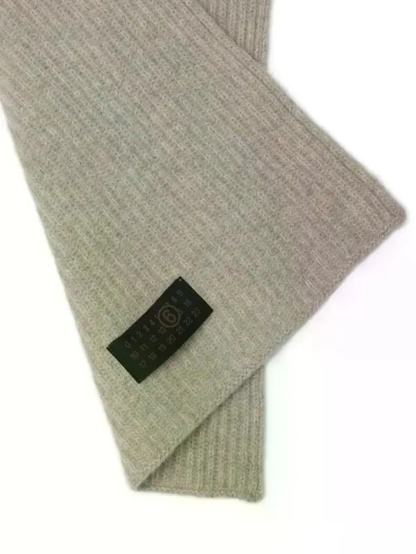 MAISON MARGIELA Half-zip Ribbed Scarf - Neutrals
