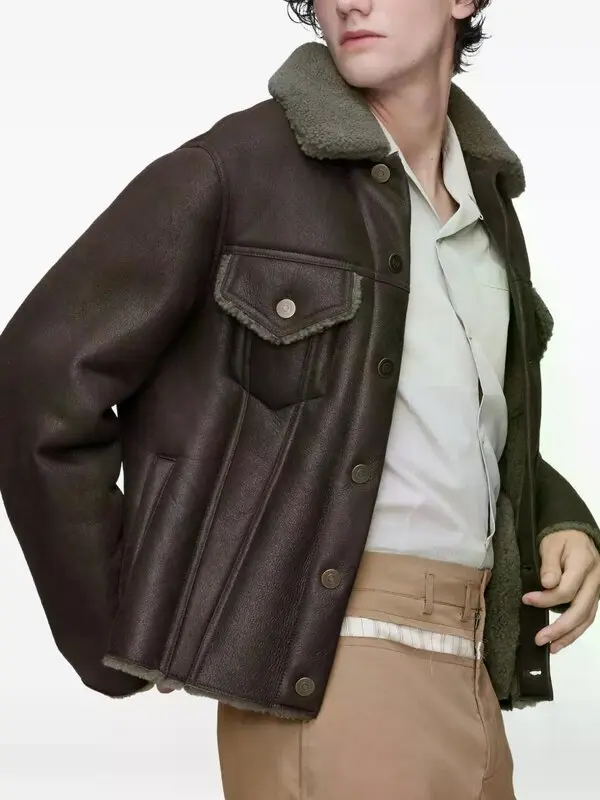 MAISON MARGIELA Fur-collar Jacket - Brown