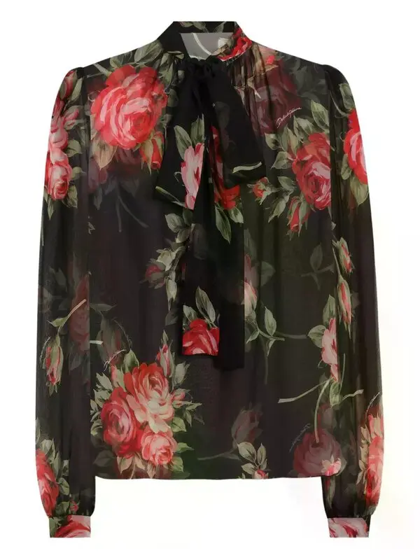 Dolce & Gabbana Floral Blouse - Black