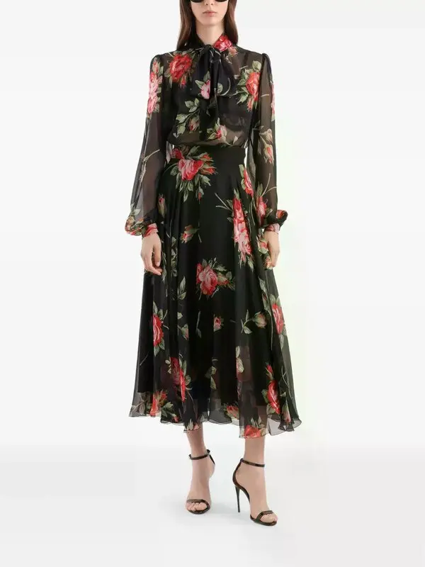 Dolce & Gabbana Floral Blouse - Black