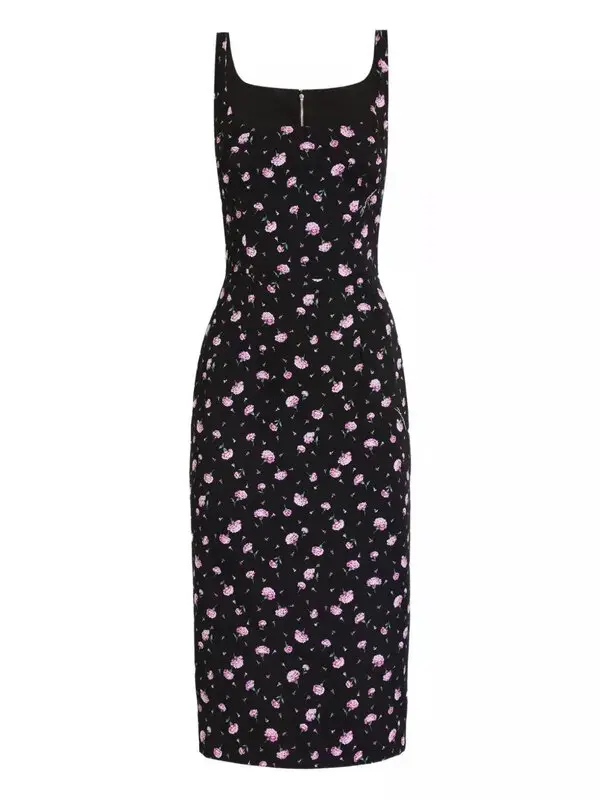 Dolce & Gabbana Floral-print Midi Dress - Black