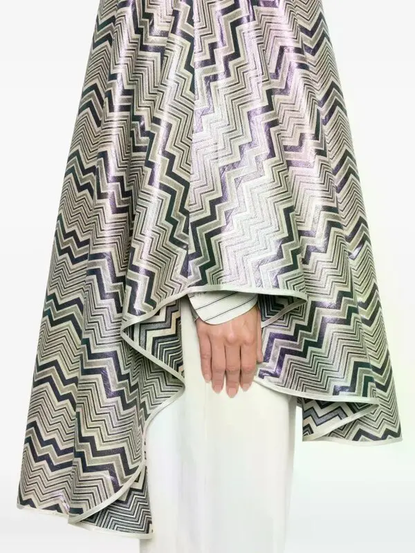 Missoni Chevron-pattern Hooded Cape - Blue