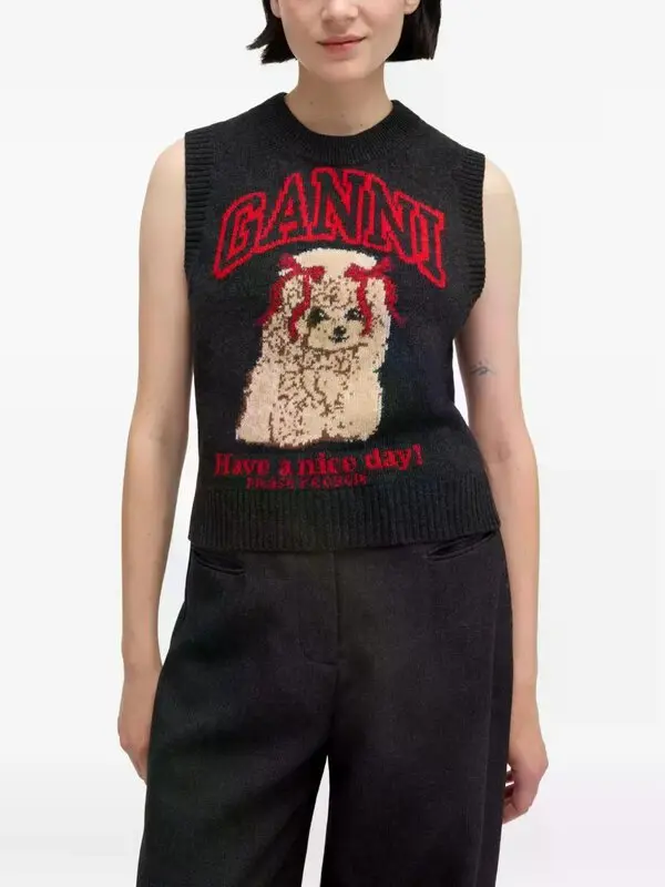 GANNI Graphic Knitted Vest