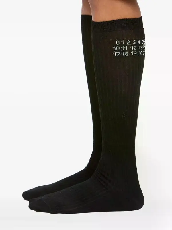 MAISON MARGIELA Knee-high Socks With Numeric Artwork