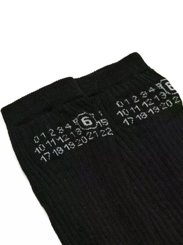 MAISON MARGIELA Knee-high Socks With Numeric Artwork