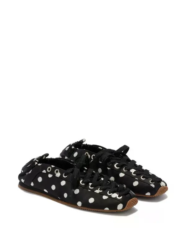 GANNI Sporty Ballerina Flats In Polka Dot - Black