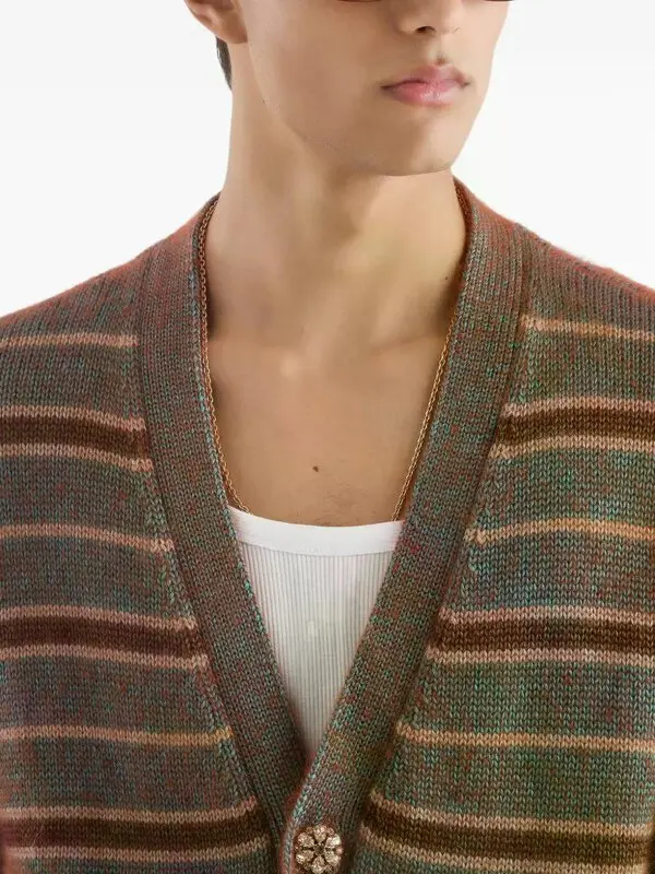 Dolce & Gabbana Striped Button Cardigan - Green
