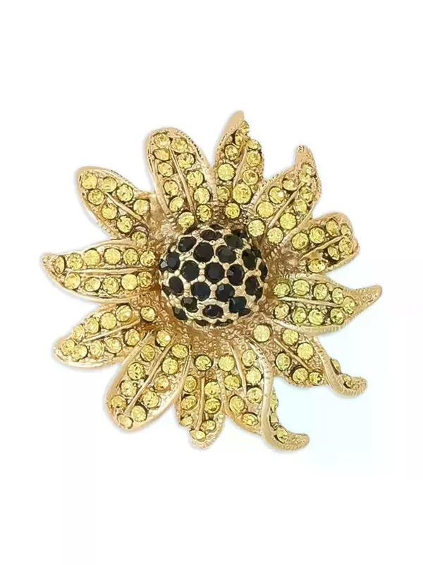 Dolce & Gabbana Embellished Floral Brooch - Gold