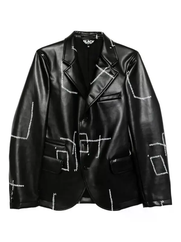 BLACK COMME DES GARÇONS Stitch Detail-printed Blazer