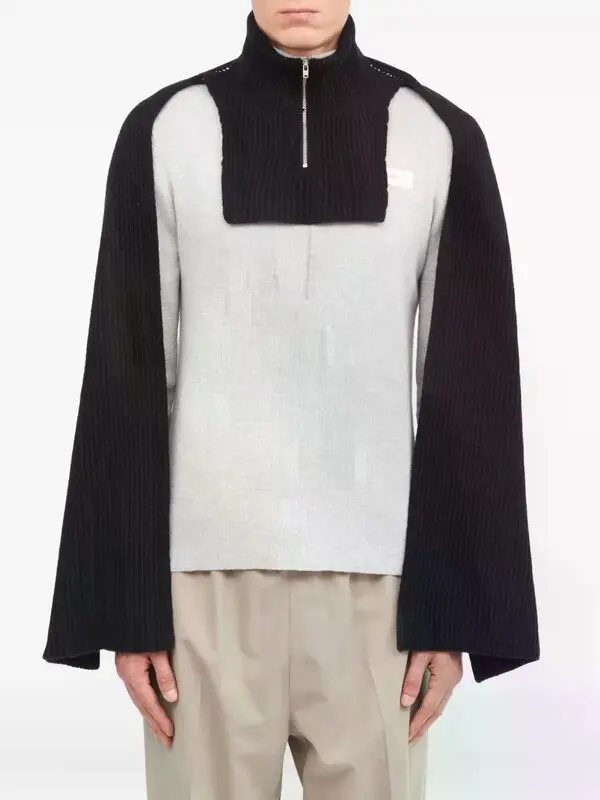 MAISON MARGIELA Half-zip Ribbed Scarf