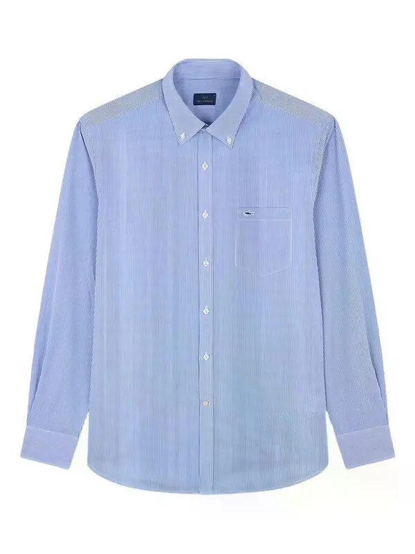 Paul & Shark Striped Cotton Poplin Shirt - Blue