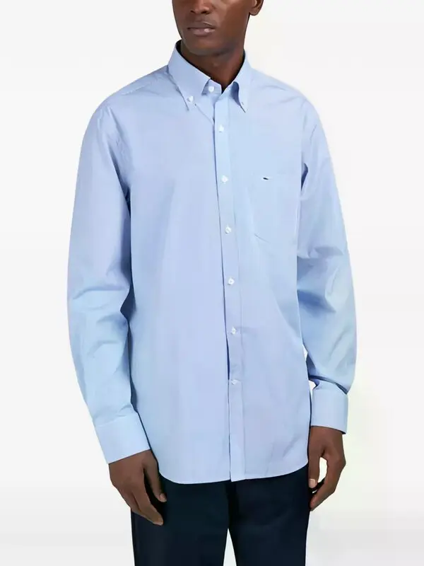 Paul & Shark Striped Cotton Poplin Shirt - Blue