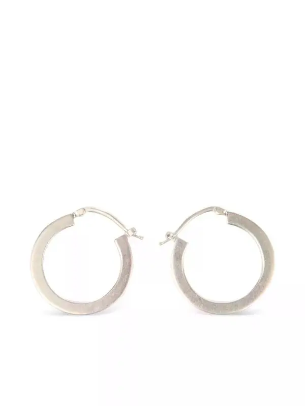 MAISON MARGIELA Numeric Logo Hoop Earrings - Silver