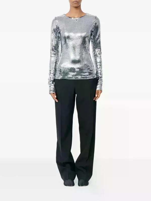 MAISON MARGIELA Metallic Long-sleeve T-shirt - Silver