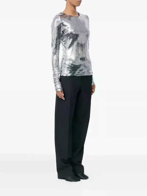 MAISON MARGIELA Metallic Long-sleeve T-shirt - Silver