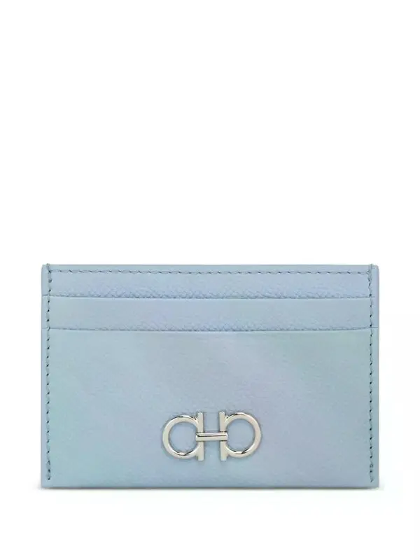 FERRAGAMO Gancini Leather Credit Card Holder - Blue