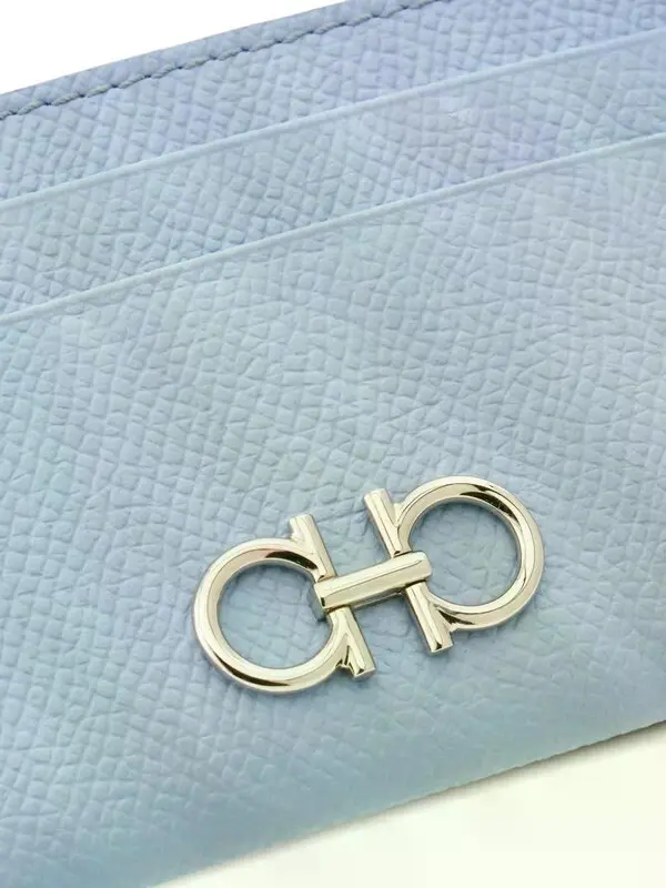 FERRAGAMO Gancini Leather Credit Card Holder - Blue