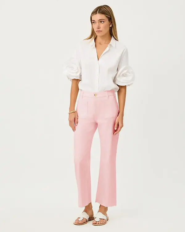 LILLY PULITZER 27' Harleen High Rise Crop Jeans - Pink Muse