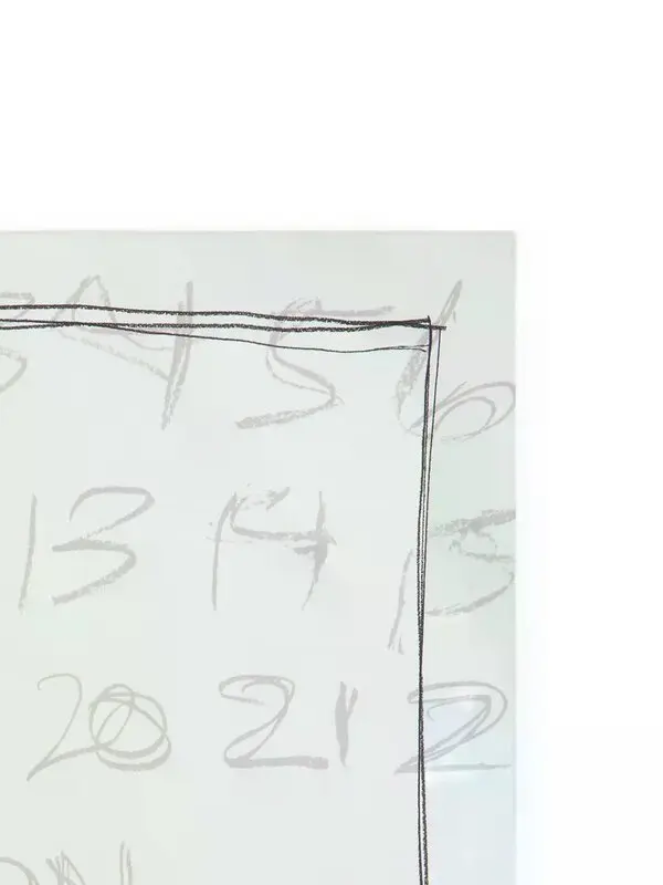 MAISON MARGIELA Scribbled Numerical Silk Scarf - White