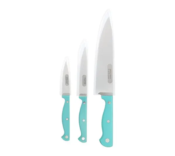 MARTHA STEWART Keswick 3pc Cutlery And Sheath S Et In Teal - One-color