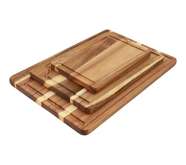MEGACHEF 3pc Acacia Wood Cutting Board Set