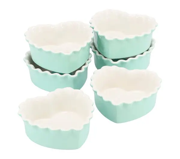 MARTHA STEWART Hartley 6pc 4.1in Heart Baker Se T Blue - One-color