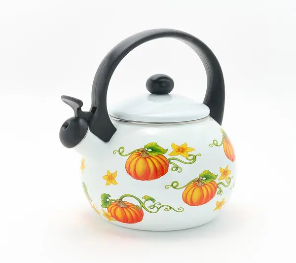 TEMP-TATIONS As Is Harvest 2.3-qt Enamel On Tea Kettle - One-color