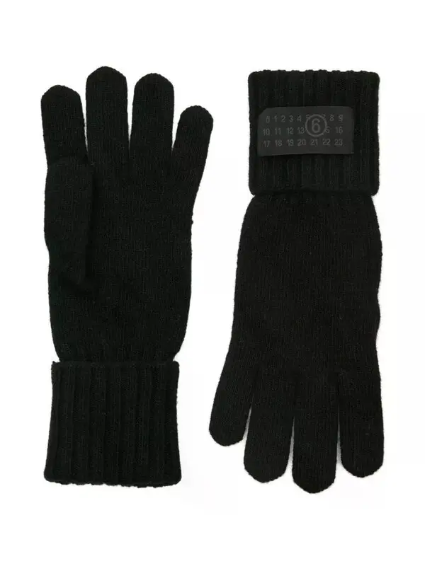 MAISON MARGIELA Ribbed-cuff Logo-patch Gloves