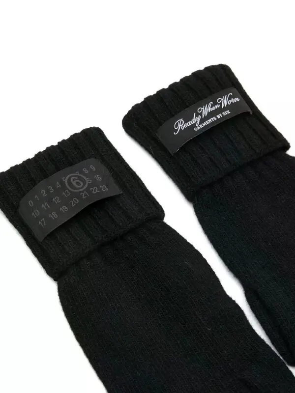 MAISON MARGIELA Ribbed-cuff Logo-patch Gloves