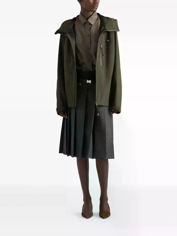 Prada Hooded Logo-label Coat
