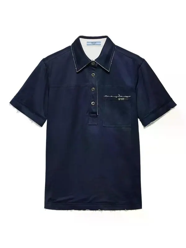 Prada Lisle Logo-label Cotton Polo Shirt