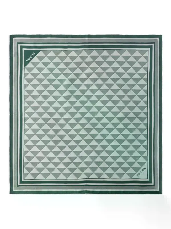 Prada Symbole-pattern Silk Scarf - Neutrals