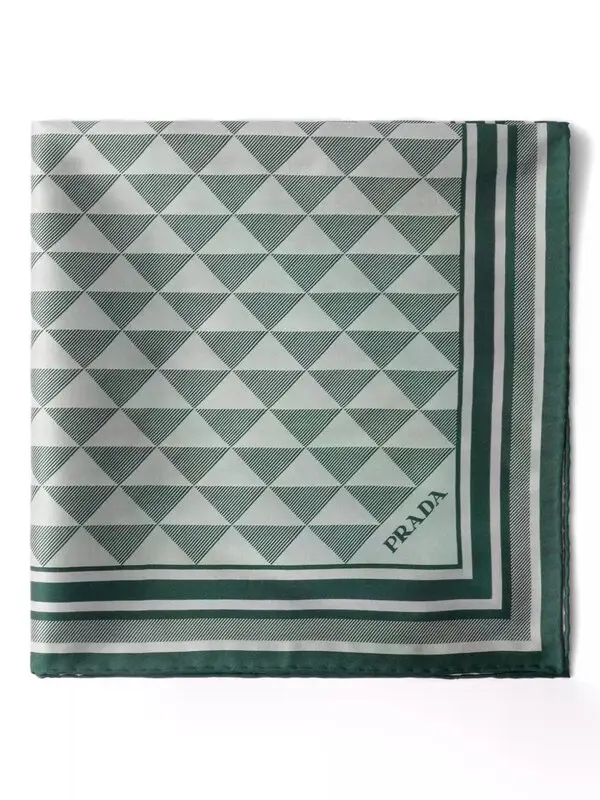 Prada Symbole-pattern Silk Scarf