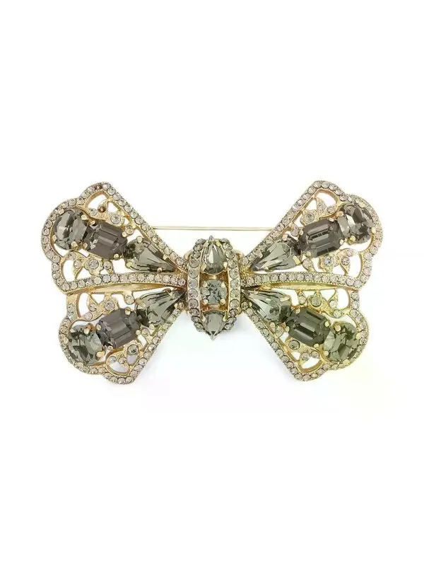 Dolce & Gabbana Embellished Bow Brooch - Gold