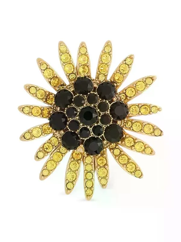 Dolce & Gabbana Flower Rhinestones-embellished Brooch - Gold
