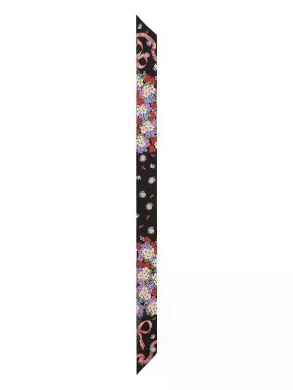Dolce & Gabbana Small Floral-print Silk Twill Bandeau - Black