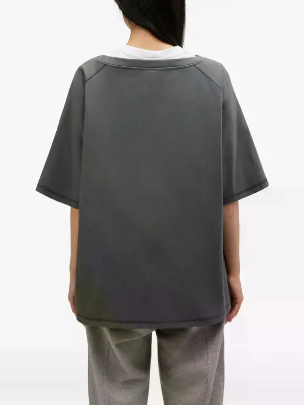 GANNI Drawstring Graphic T-shirt - Grey